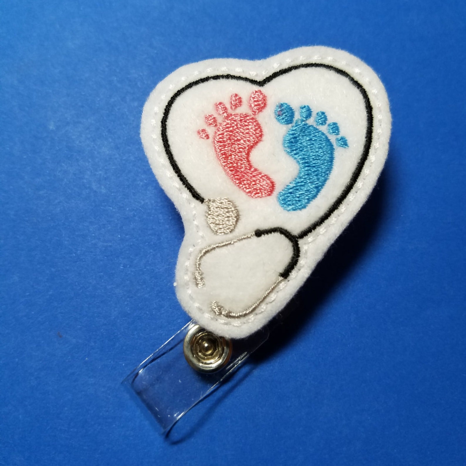 OB Nurse Baby Nurse Stethoscope Name Badge Reel With Clip - Etsy