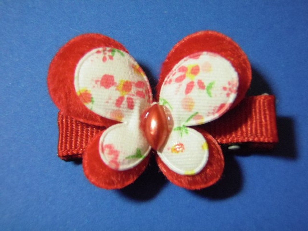 Red Butterfly Hair Clip - Clippie for Infant Toddler Girl - Etsy