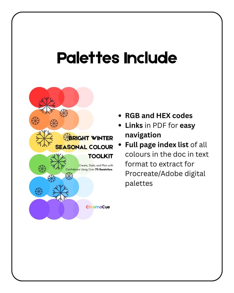 Dark Winter Seasonal Color Palette Toolkit + Editable Project Planner ...