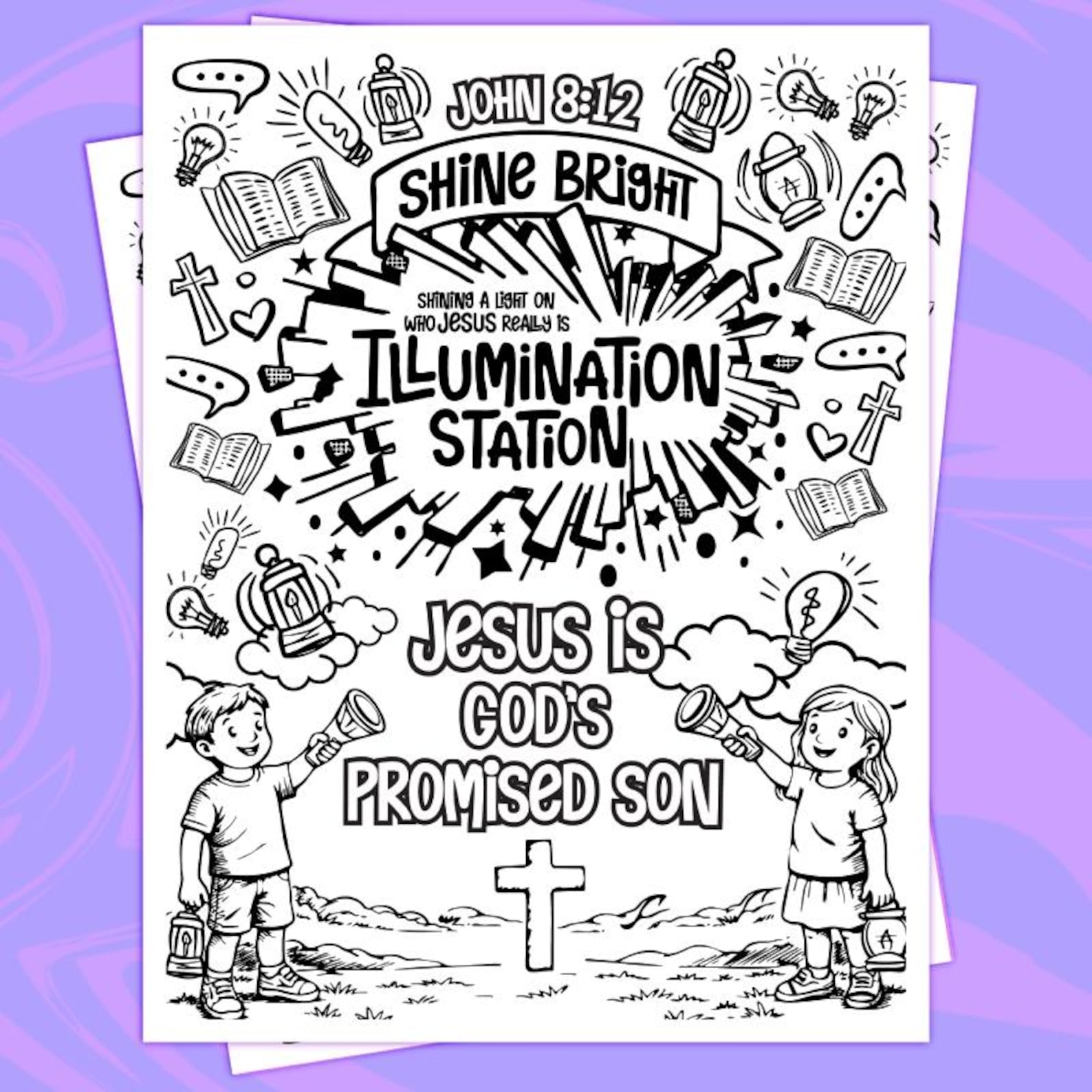 Illumination Station VBS Coloring Page Bundle, Light Bulbs, Suncatchers ...