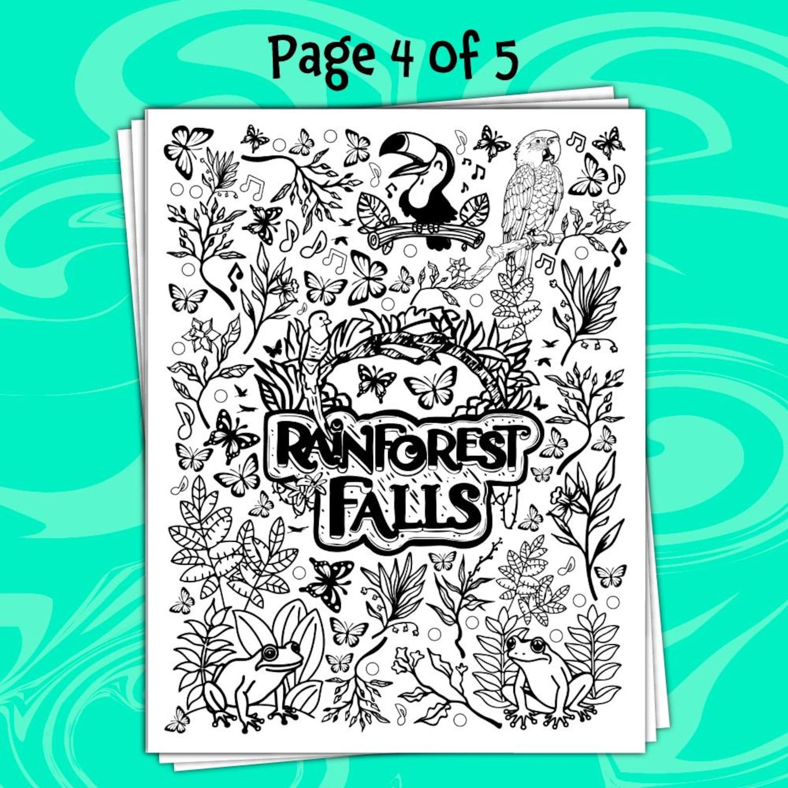Rainforest Falls VBS Coloring Bundle With Diverse Word Games and Dot-to ...