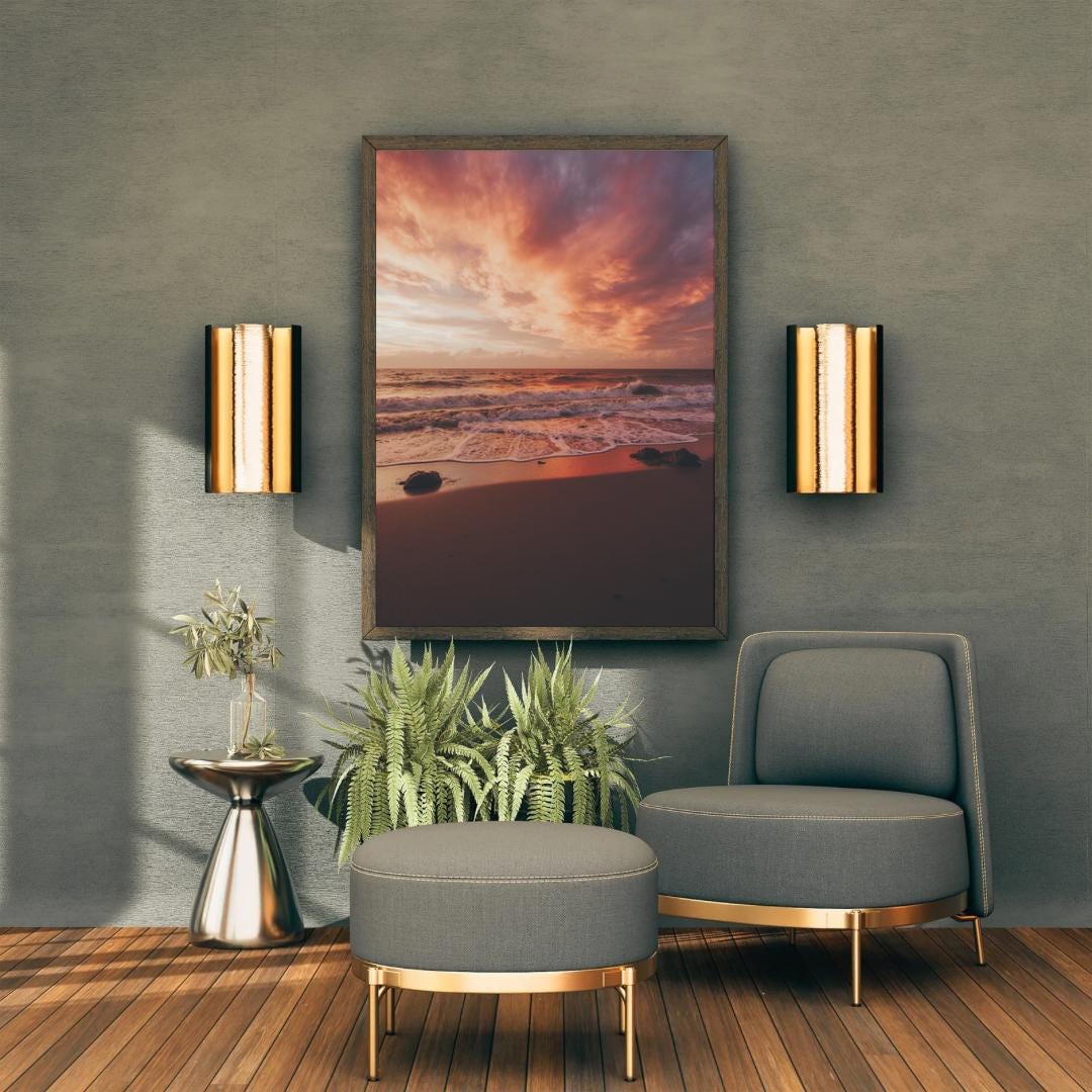 Beautiful Sunset on the Beach Wall Decor Gift - Etsy