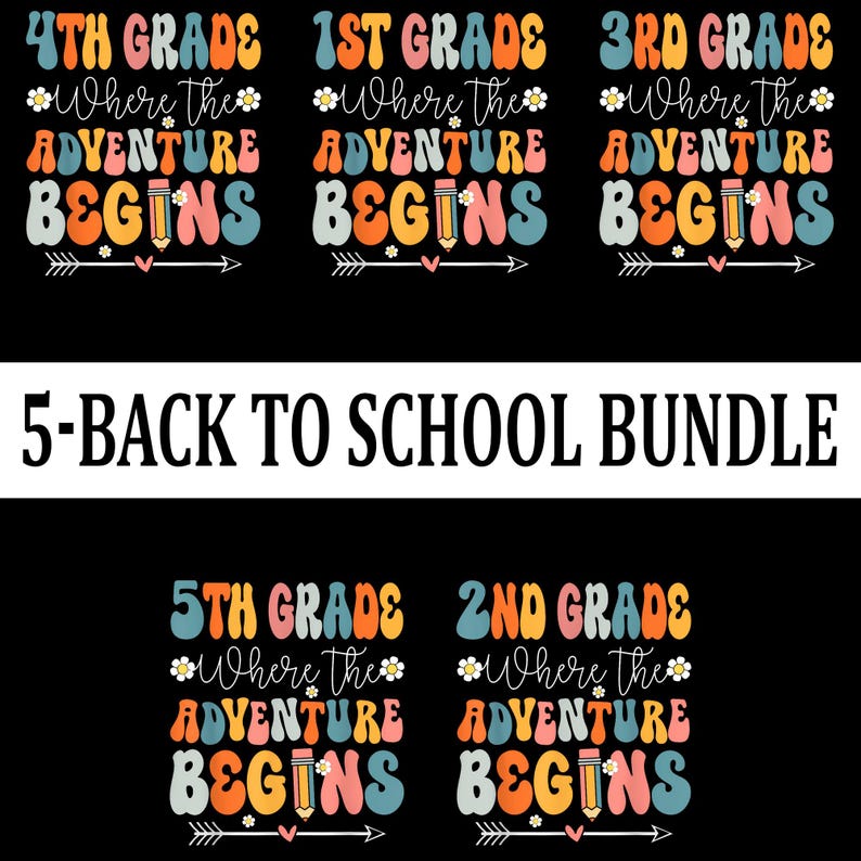Where the Adventure Begins PNG, First to Fifth Grade Back to School ...