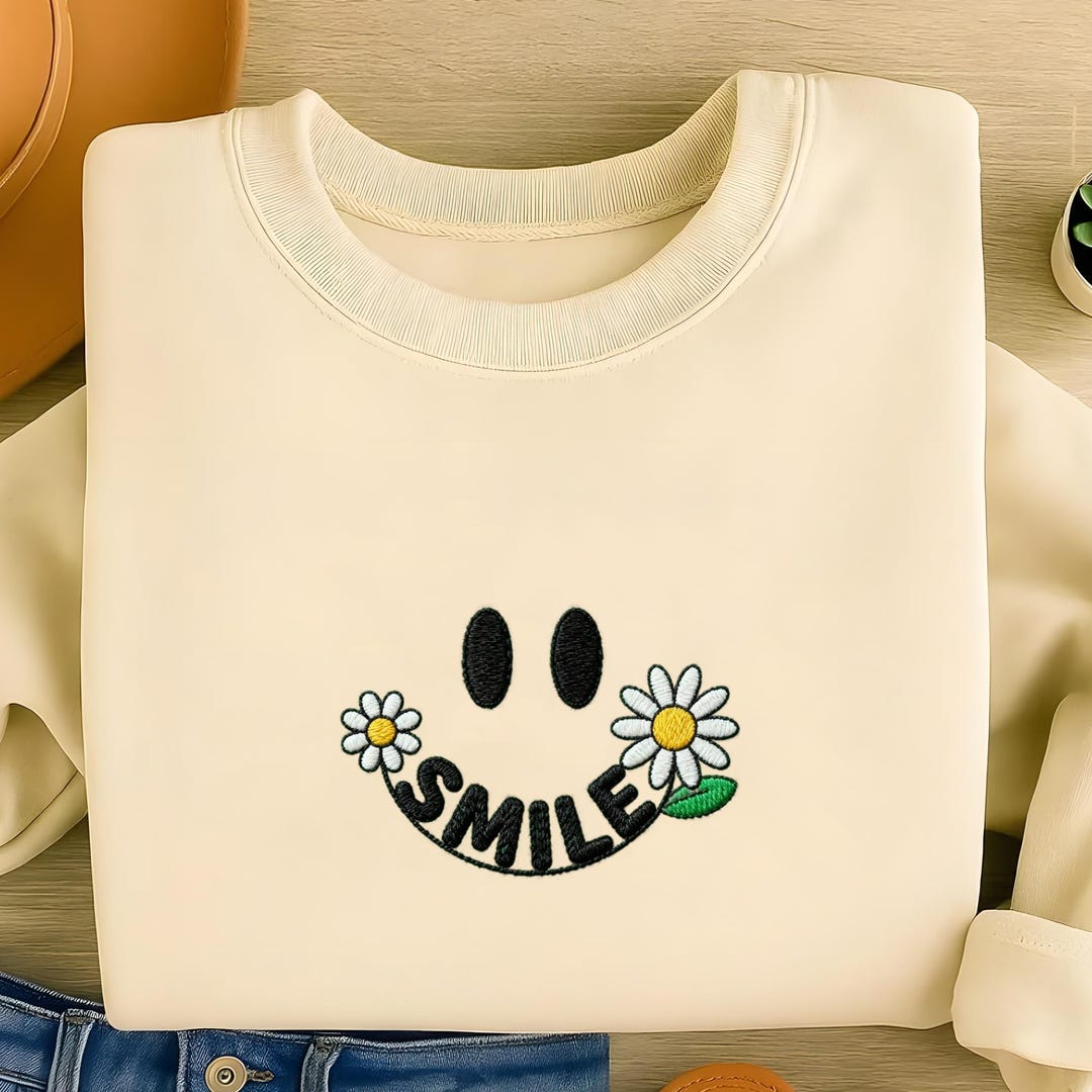 Smile Machine Embroidery Design, Happy Face Embroidery, 6 Sizes - Etsy