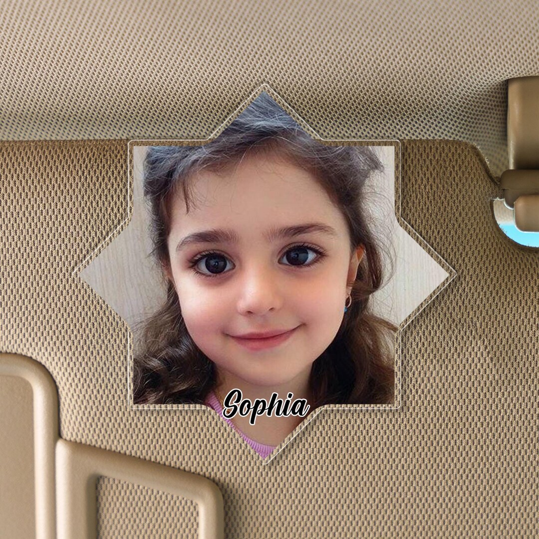 Custom Kids Photo Car Visor Clip With Name, Personalized Child Picture ...
