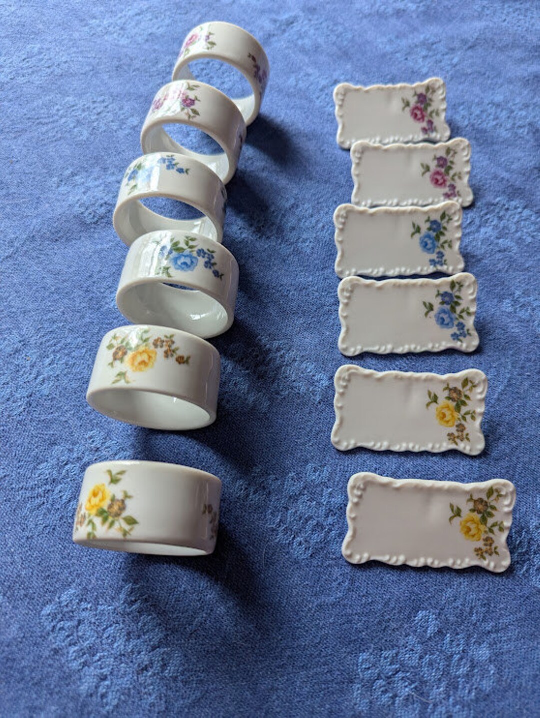 SET 6 Name Tags Name Plates Table Placement Tags Identifiers & 6 Napkin ...