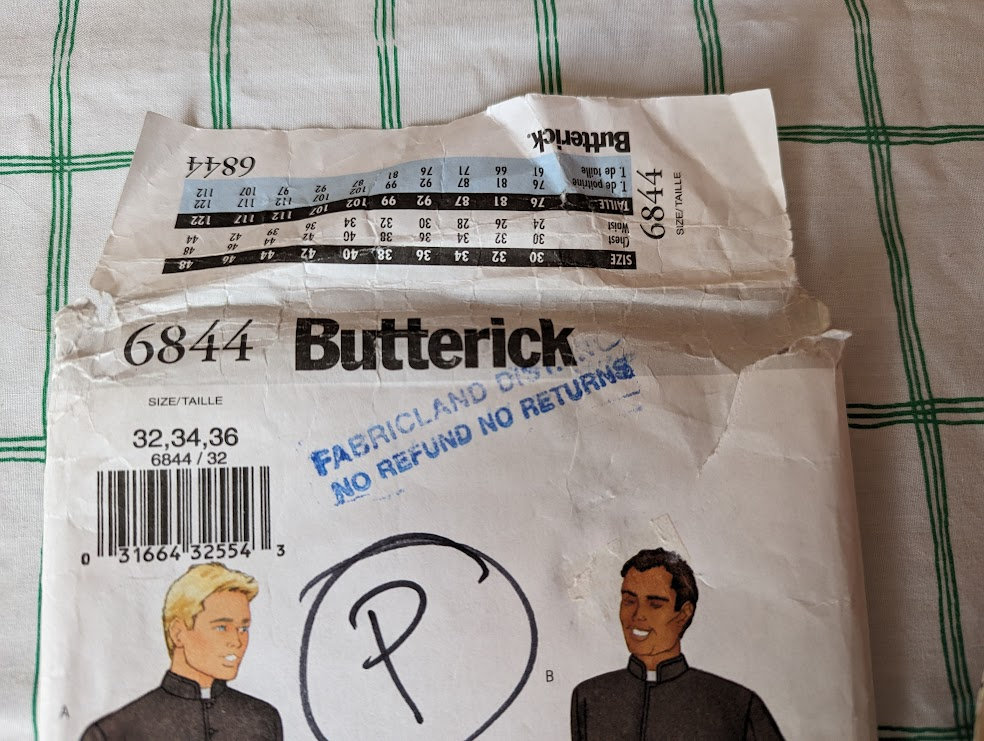 Pattern Priest Minister Garb or Costume Butterick 6844 Uncut - Etsy ...