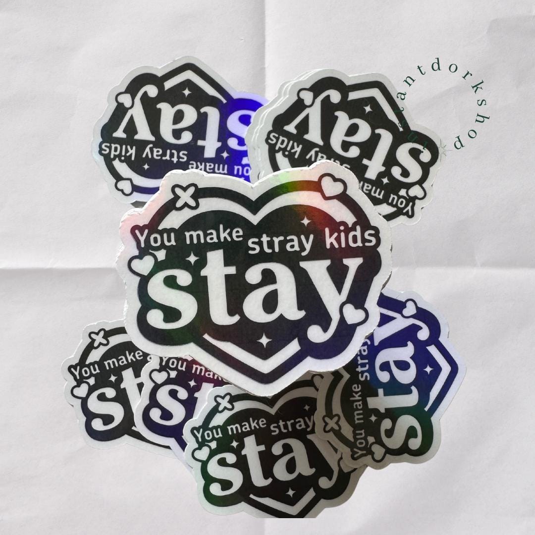 Stray Kids Stay Sticker – Black Holographic Glossy Kpop Sticker, Water ...
