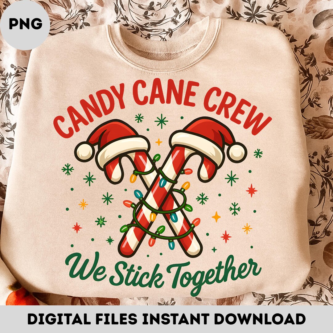 Candy Cane Crew PNG | Christmas Sublimation Design | Family Matching ...