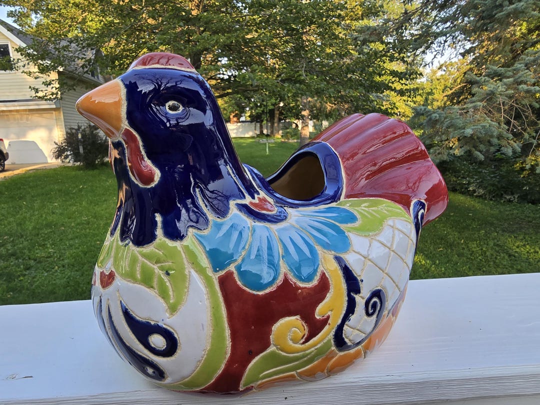 Planter, Flower Pot, Hen, Ruster - Etsy
