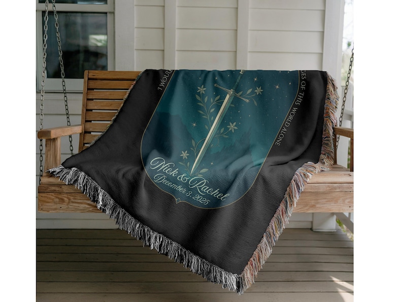 Personalized Lord of the Rings Inspired Wedding Blanket, Custom LOTR ...