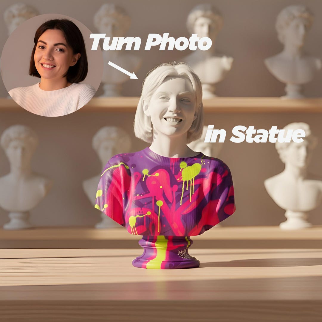 Custom 3D Statue Figurines Bust From Photo | Personalized Sculpture ...