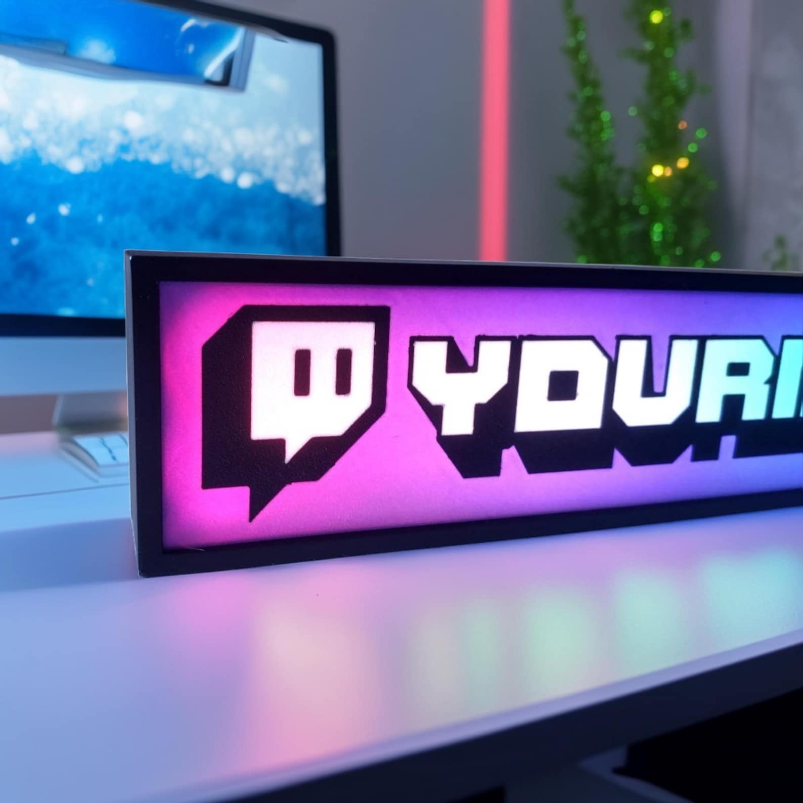 Twitch Custom Led Neon Name Sign Light Box, Gift for Twitch Streamers ...