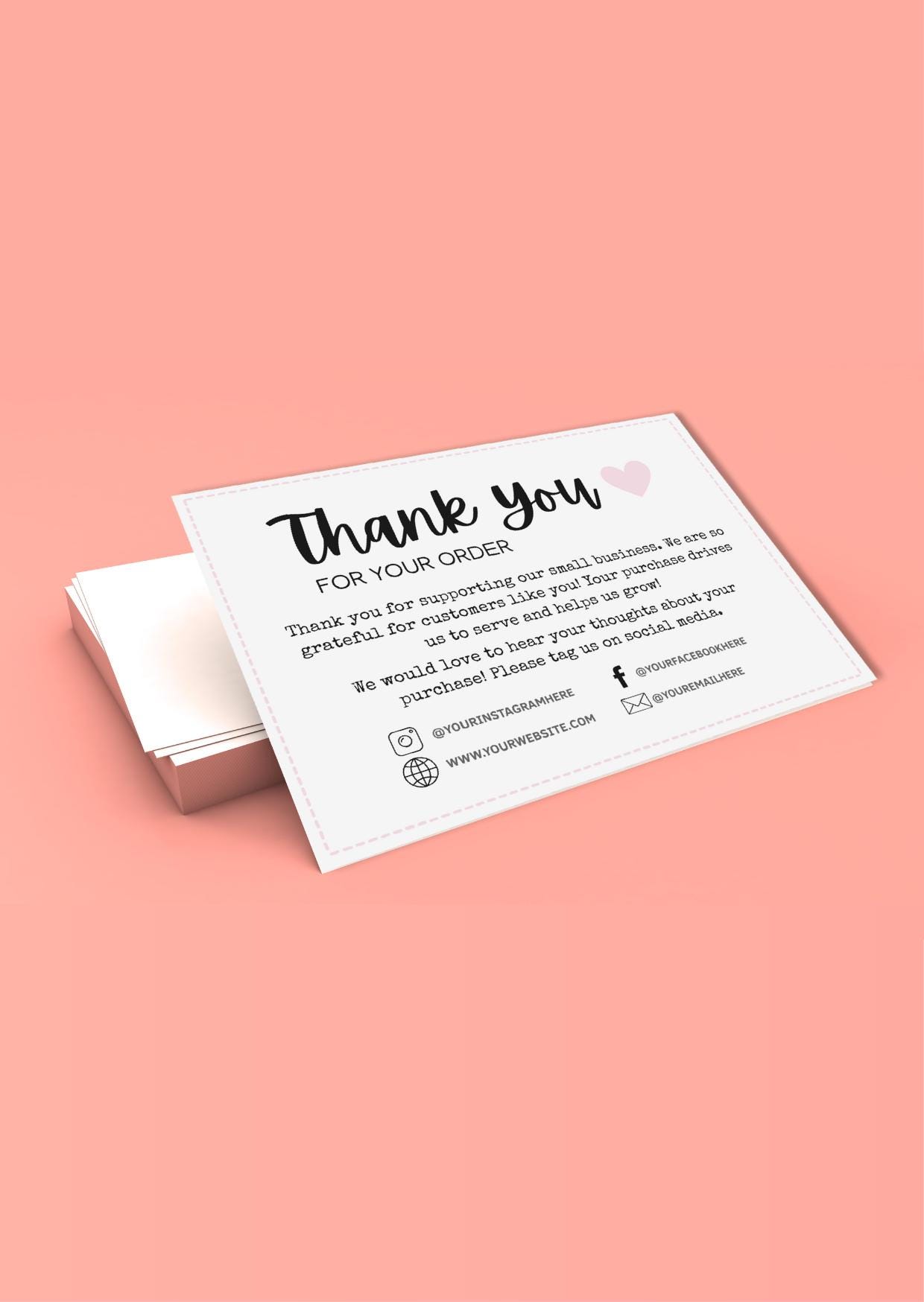 Editable Thank You for Your Order Postcard Template, Thank You Business ...