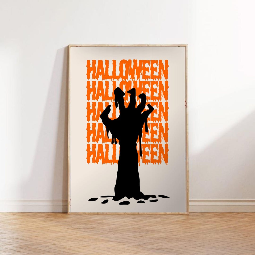 Halloween Zombie Hand Print | Spooky Modern Wall Art (digital Download ...