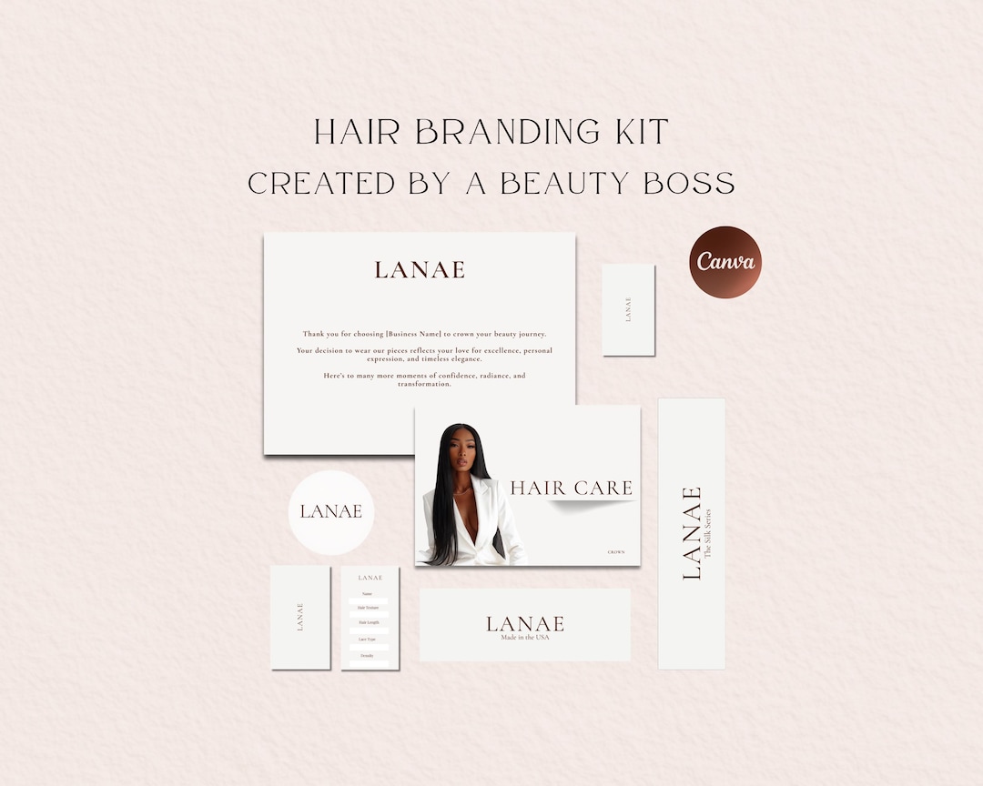 Hair Branding Kit: Hair Care Cards, Hair Tags, Labels and Stickers ...