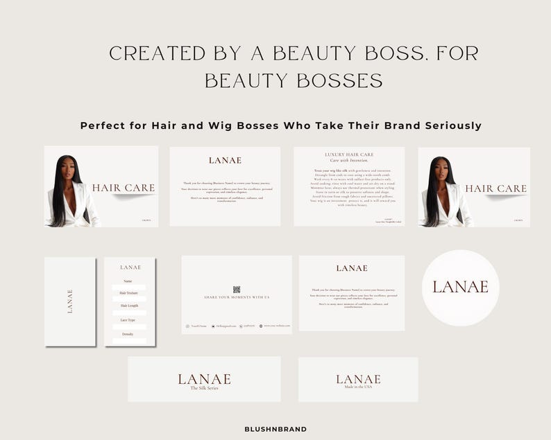 Hair Branding Kit: Hair Care Cards, Hair Tags, Labels and Stickers ...