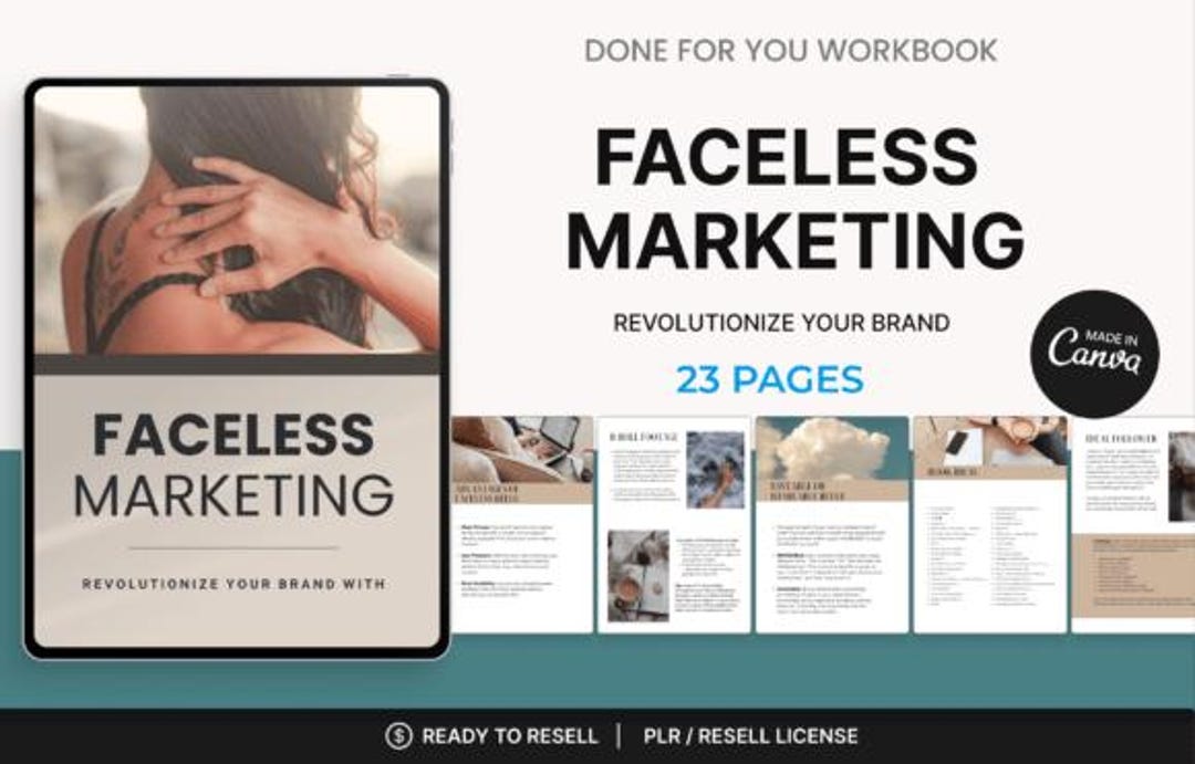 Faceless Digital Marketing Guide With PLR and MRR, Learn and Resell ...