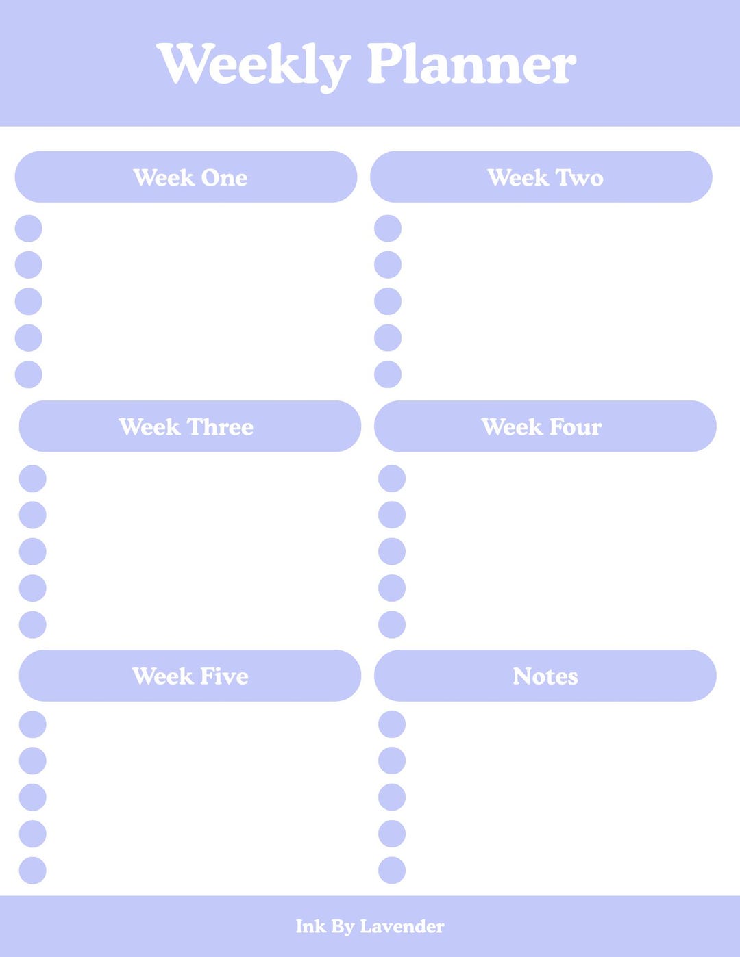 Light Purple Pastel Printable Bundle | Daily, Weekly, Monthly Planner ...