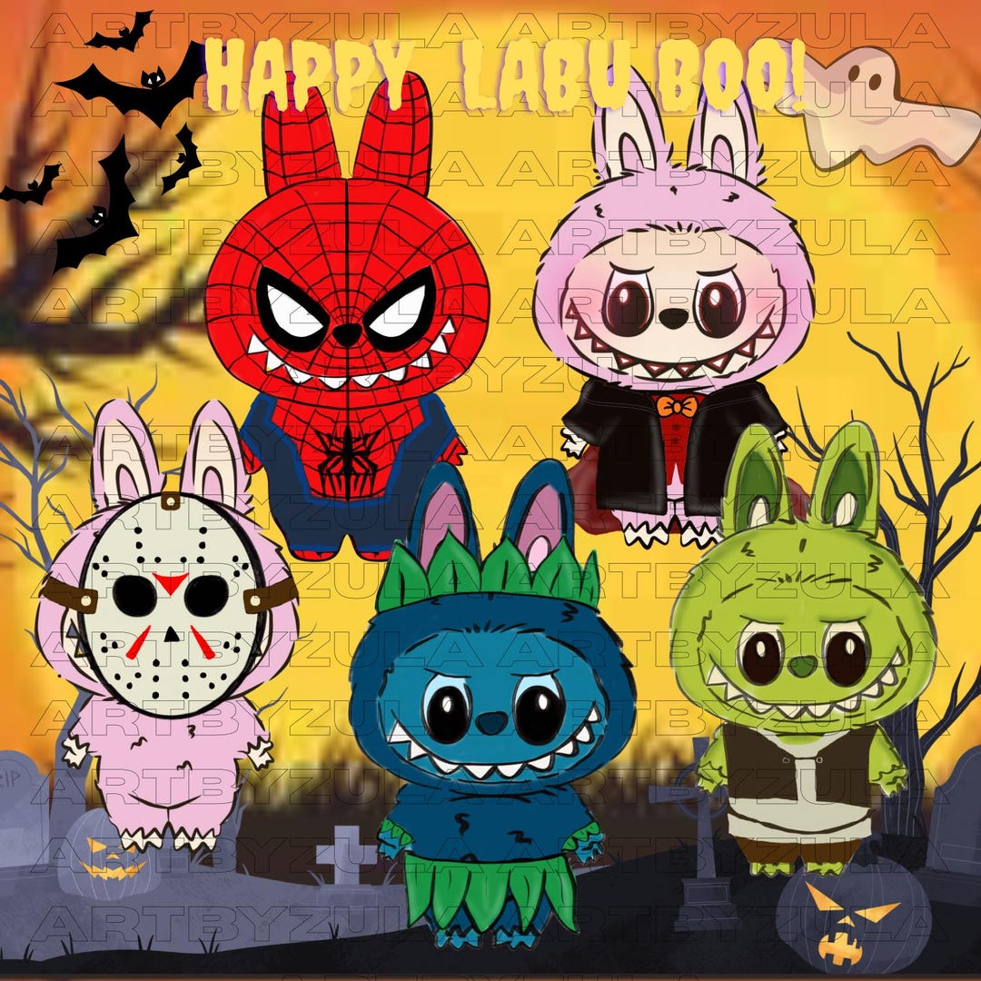 Labubu Halloween PNG, Fan Art, Labubu Png Bundle, Labubu Spooky PNG ...