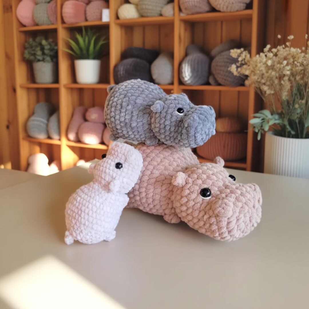 Happy the Hippo Crochet Pattern PDF, No Sew Amigurumi Hippo, Cute ...