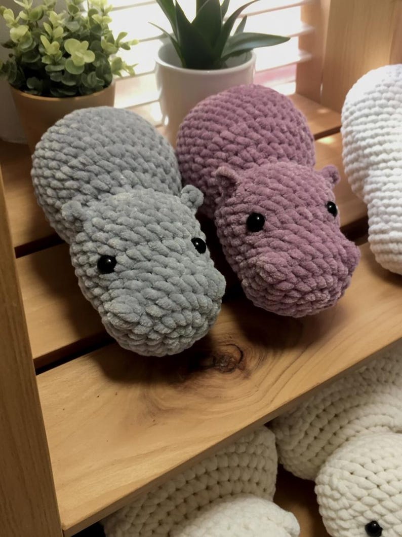 Happy the Hippo Crochet Pattern PDF, No Sew Amigurumi Hippo, Cute ...