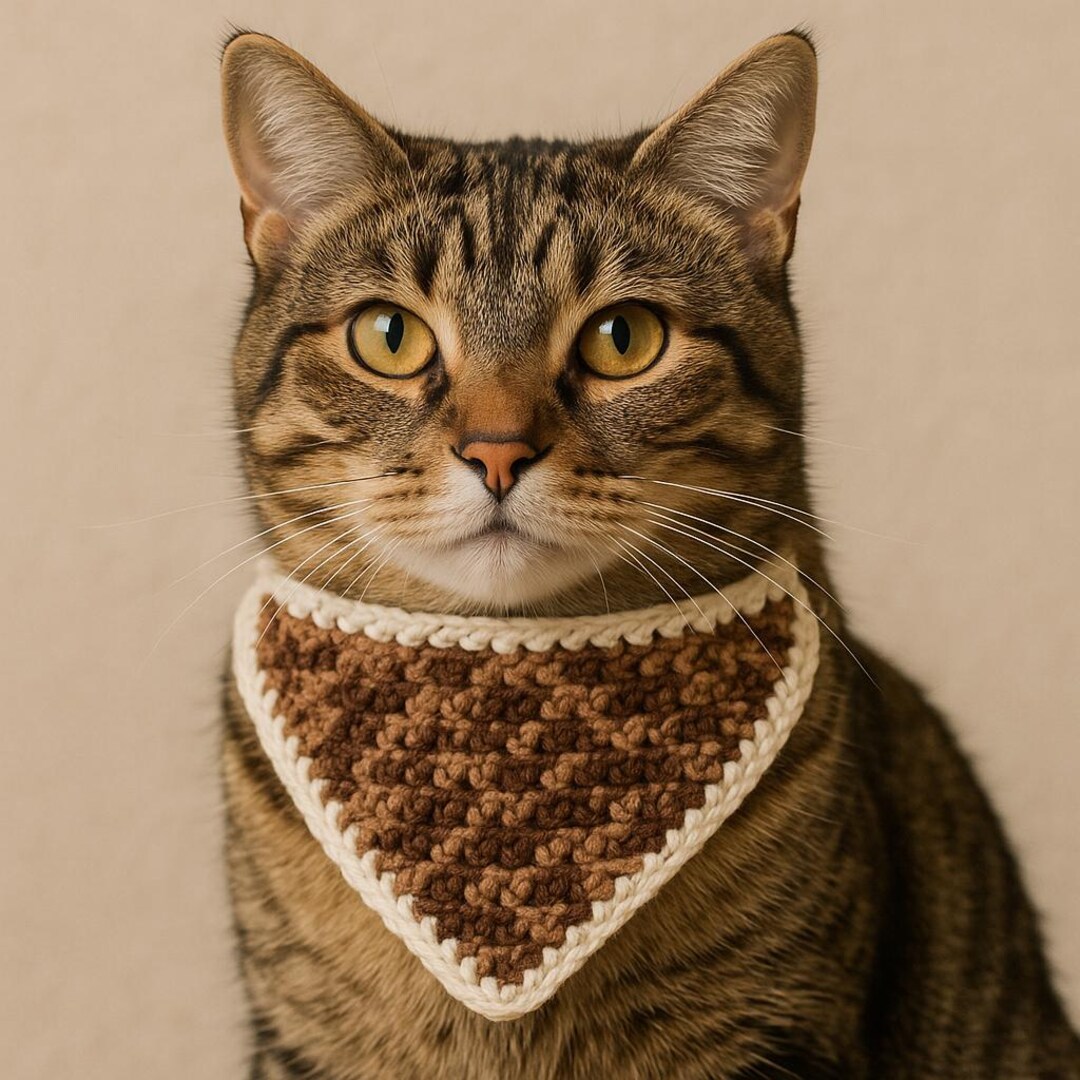 Crochet Cat Bandana Pattern, Triangle Pet Bib (PDF Pattern) - Etsy