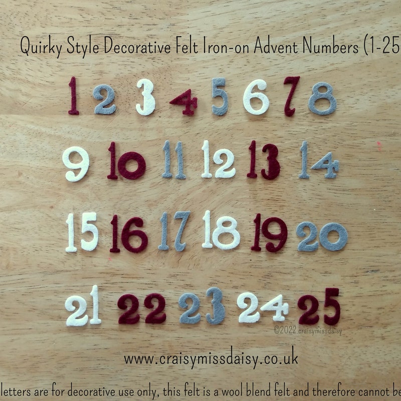 Advent Numbers - Etsy