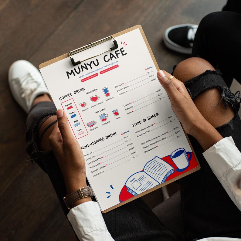 Cute Cafe Menu Template – Playful, Minimal, Illustrated – Editable in ...