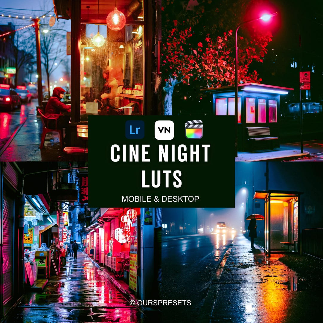 10 CINEMATIC NIGHT Luts for Color Grading,final Cut Pro Luts,da Vinci ...