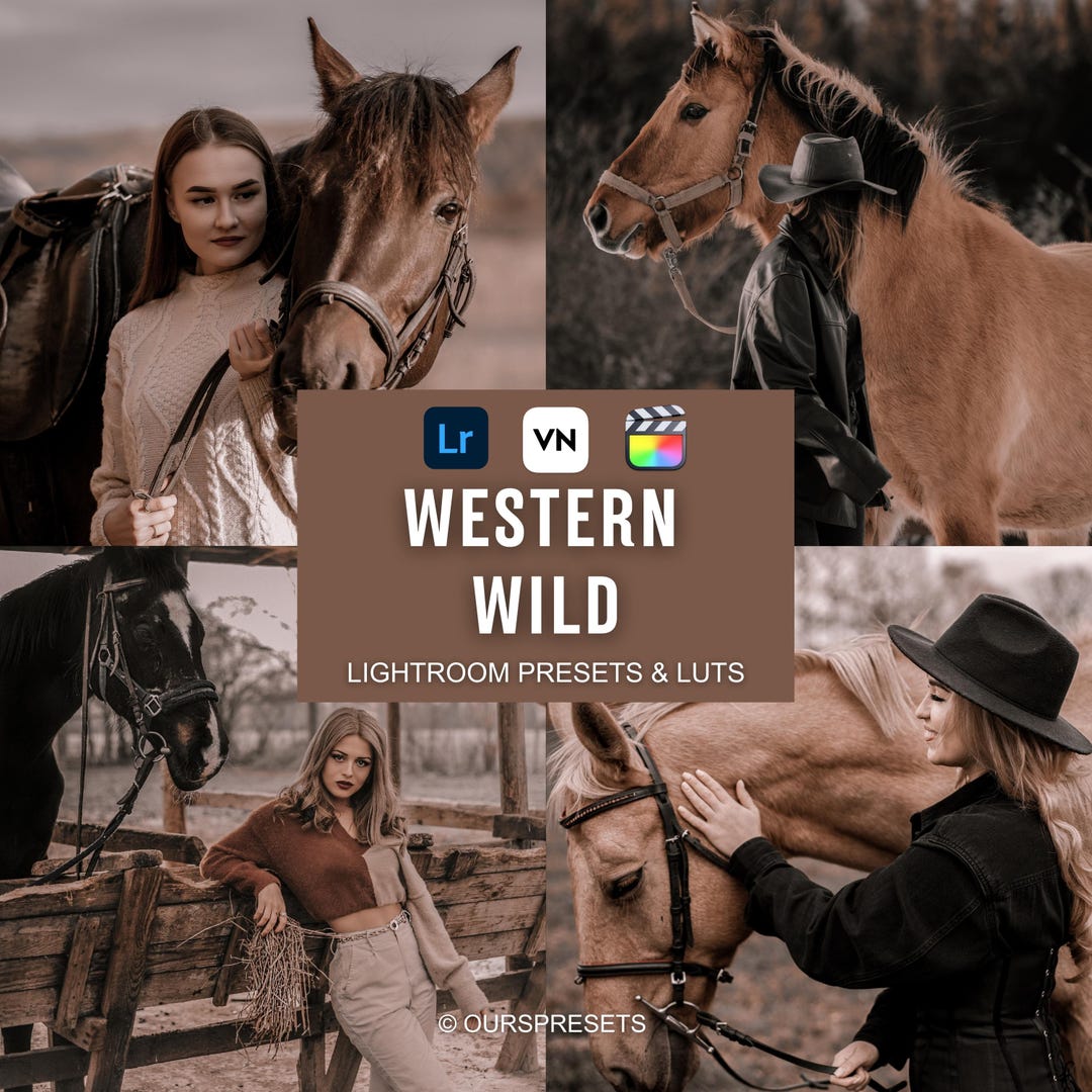 15 Western Cowgirl Lightroom Preset & Luts,rustic Brown Western Color ...