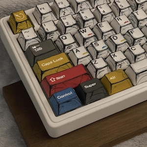 Comic Sketch Style Keycaps | Pop Art & Cel-shaded Artisan Keycaps for ...