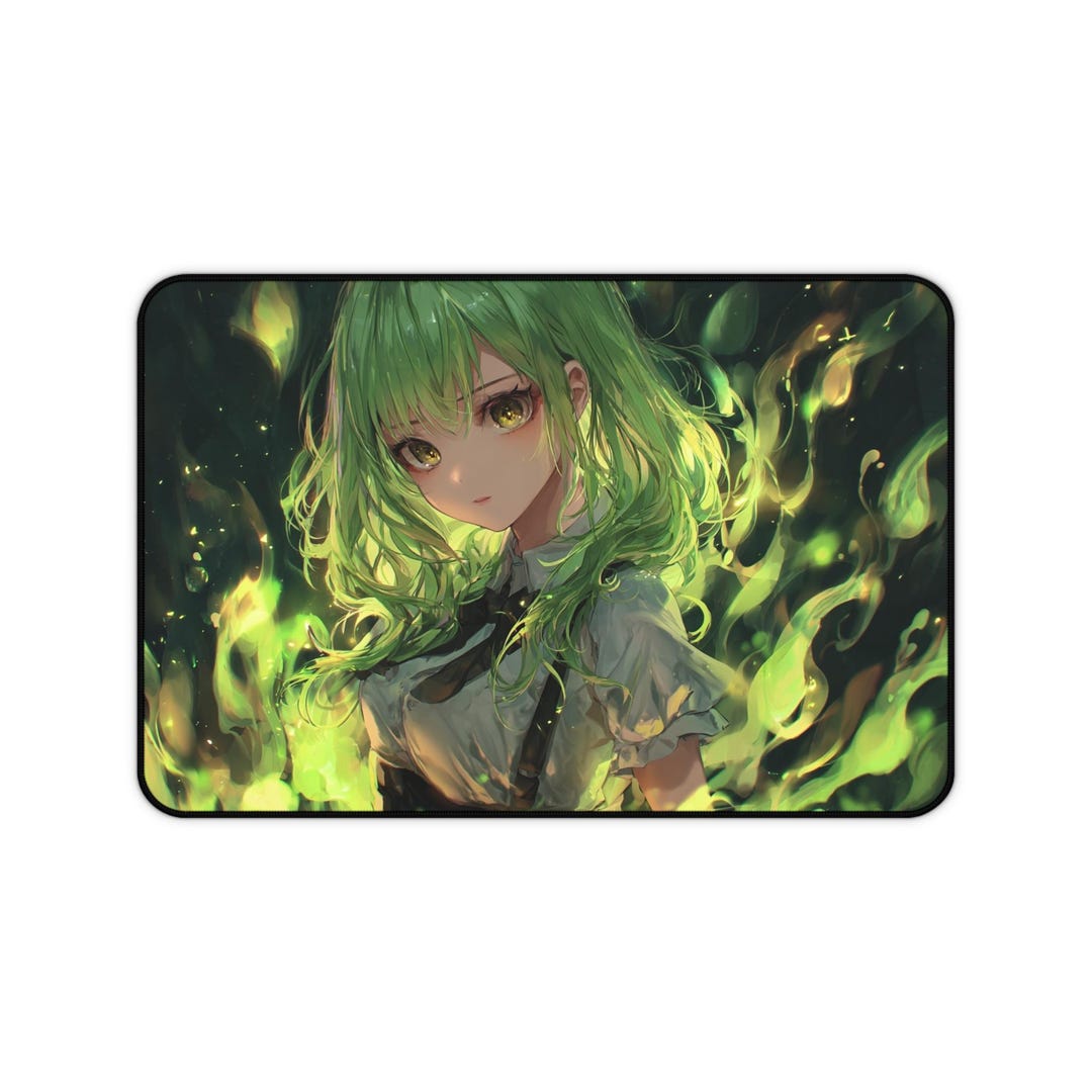Anime Girl Desk Mat, Kawaii Keyboard Pad, Cute Office Accessories ...