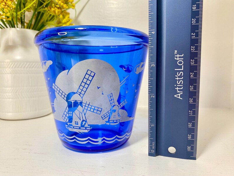 Vintage Hazel Atlas Cobalt Blue Windmill Ice Bucket Tumbler Set - Etsy