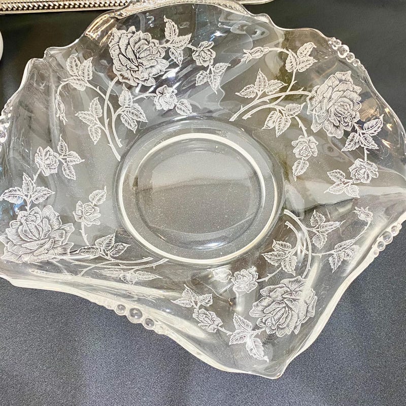 Rose Etch Heisey - Etsy