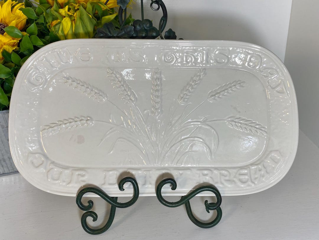 Vintage Ceramic Bread Platter: Holland Mold Embossed Wheat Design - Etsy
