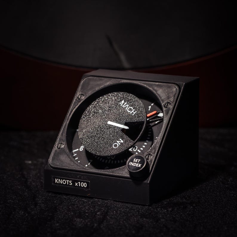 F16 Aircraft Airspeed Style Clock DIY Pointer Wall Desk Timepiece ...