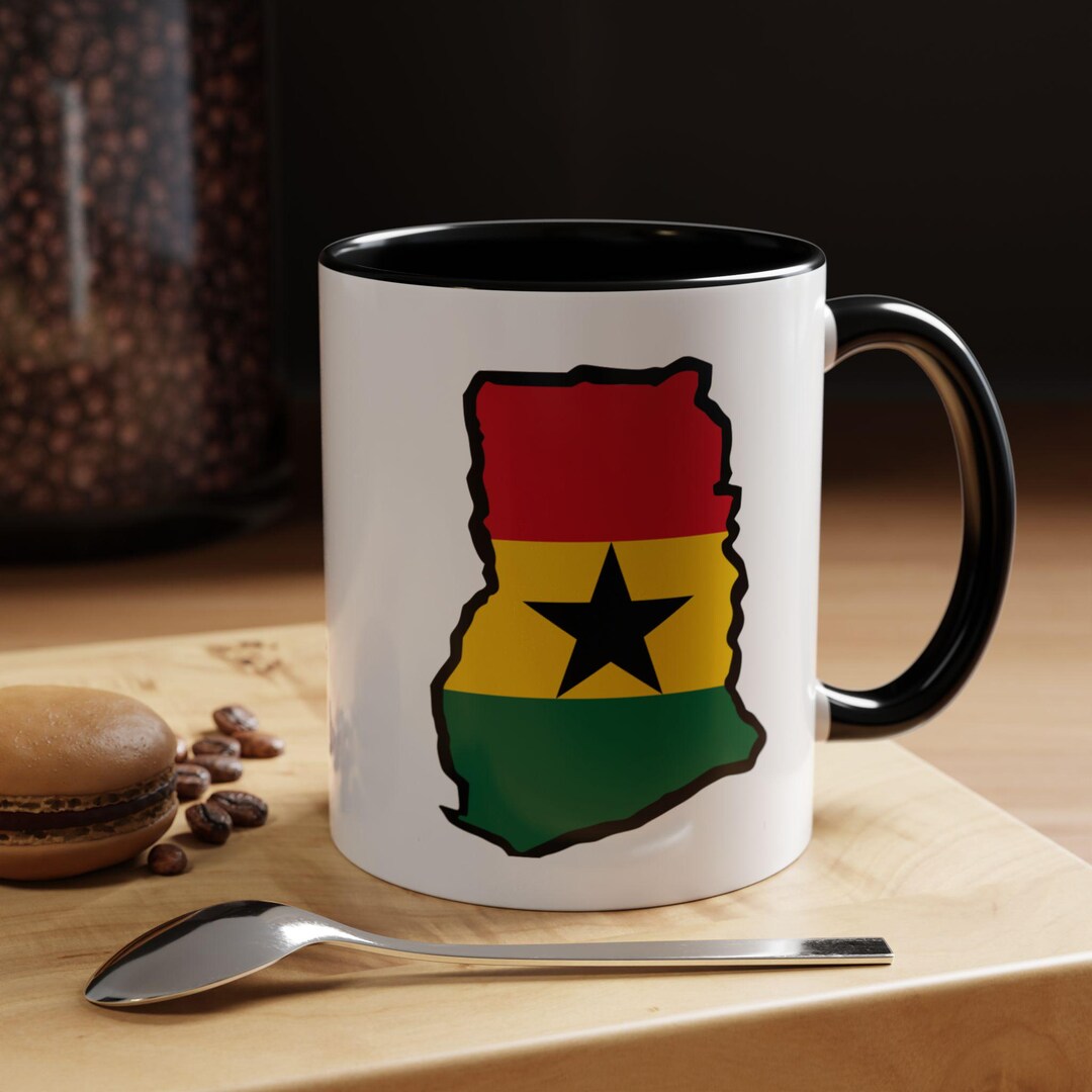 Ghana Coffee Mug: Heart Over Flag - Gift for Ghanaians - Etsy