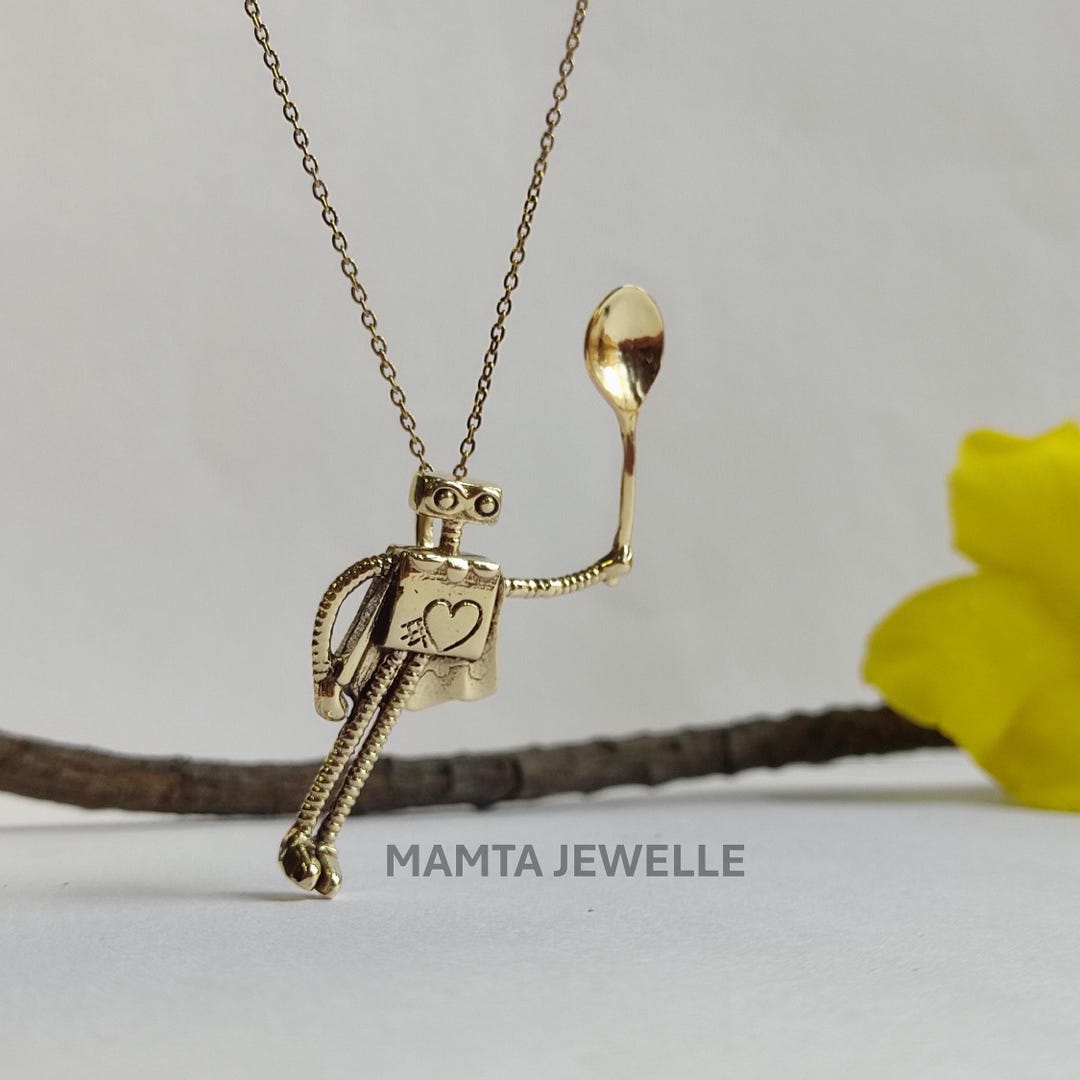 Mini Robot Spoon Pendant , Mini Spoon Pendant , Cute Minimallist ...