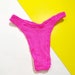 High Cut Tanning Thong Bikini Brief in Neon Pink Crinkle - Etsy
