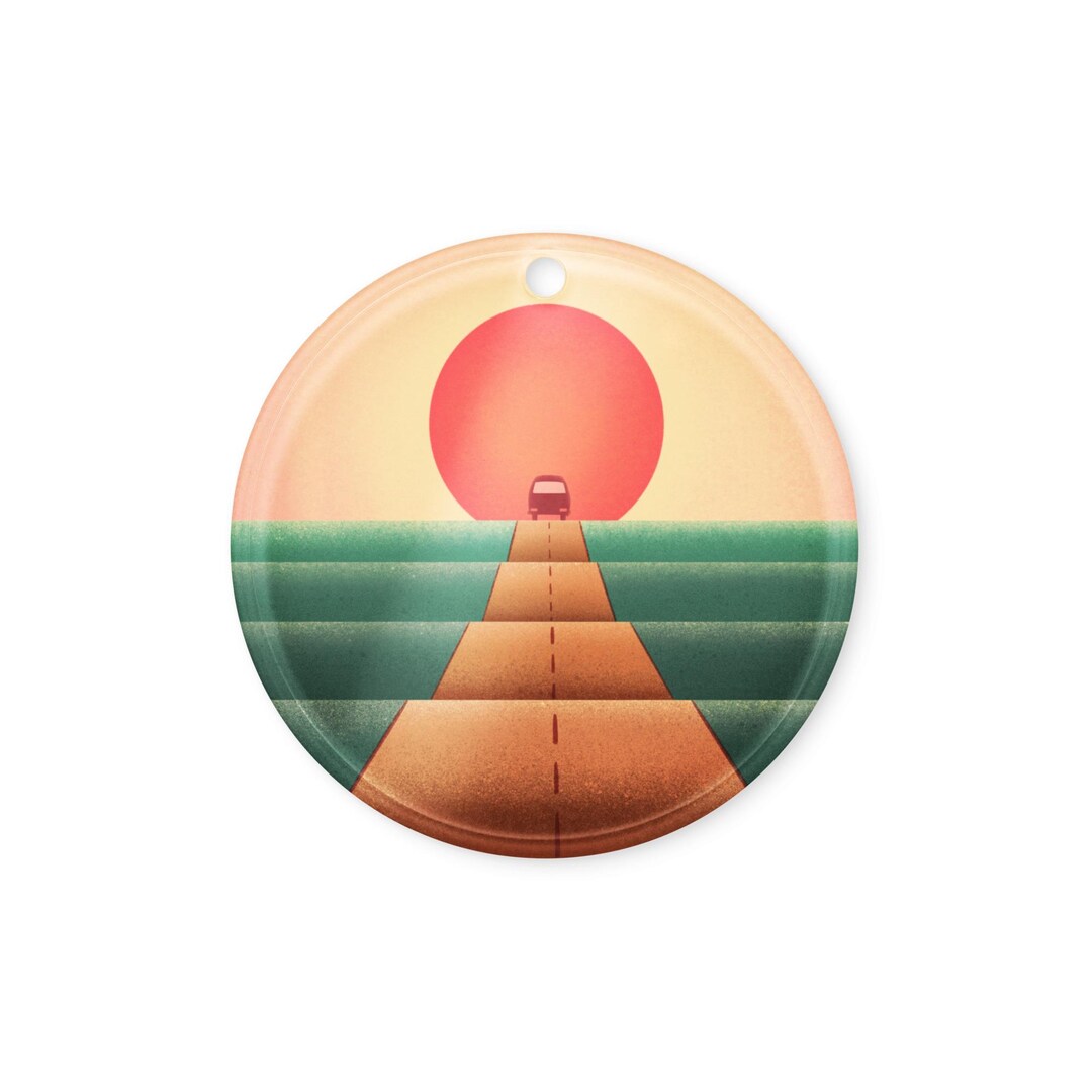 MAK Sunset Road T2 Pop-top Camper Van Bus Acrylic Ornament - Etsy