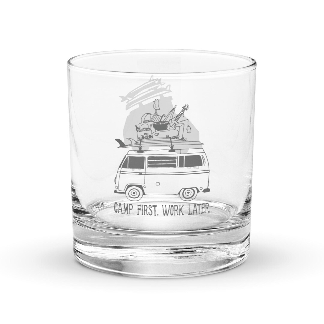 RAD Bus T2 Camper Hippie Van 10.5 Oz Rocks Bar Glass - Etsy