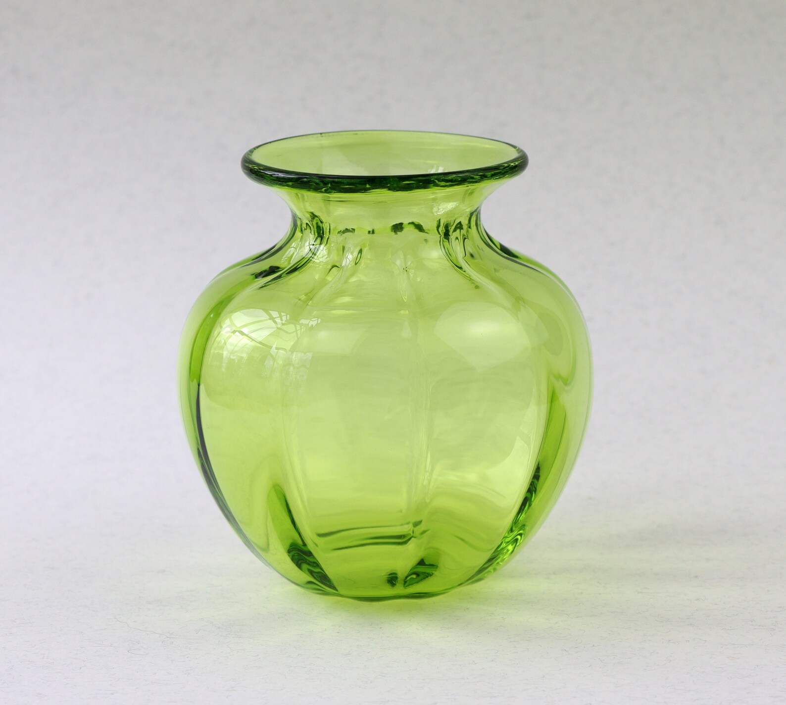 Small Lime Green Glass Vase Spring Celebration Flower Vase Etsy