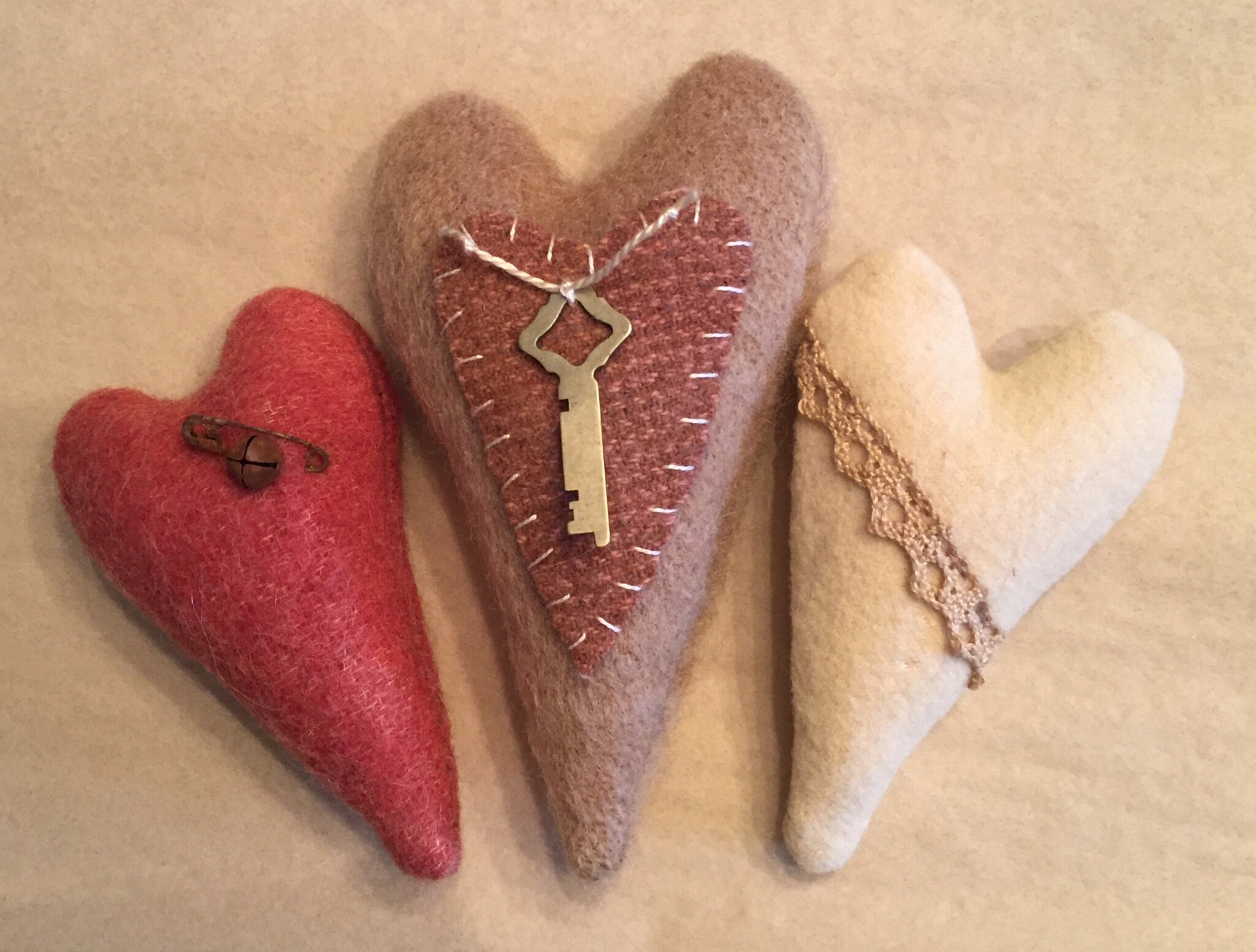 Prim Heart Bowl Fillers Set of 3 | Etsy