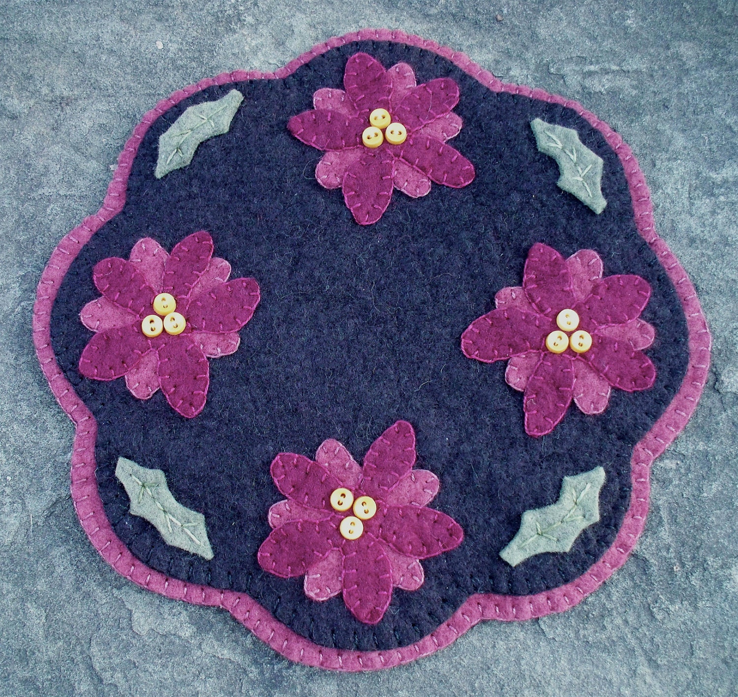 December Wool Felt Penny Mat - Etsy