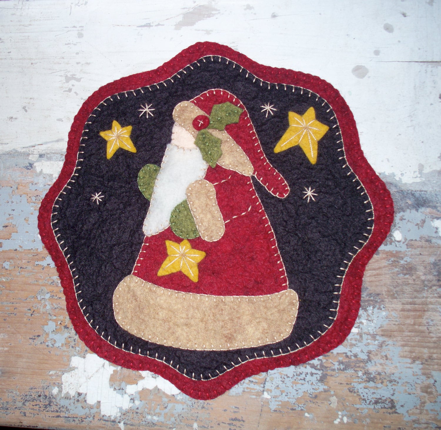 Strolling Santa Wool Applique Kit - Etsy
