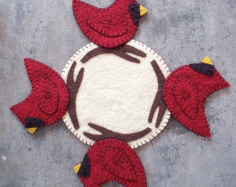 Turkeys Wool Applique Candle Mat Pattern and Felt Kit BR 153 KIT turkey ...