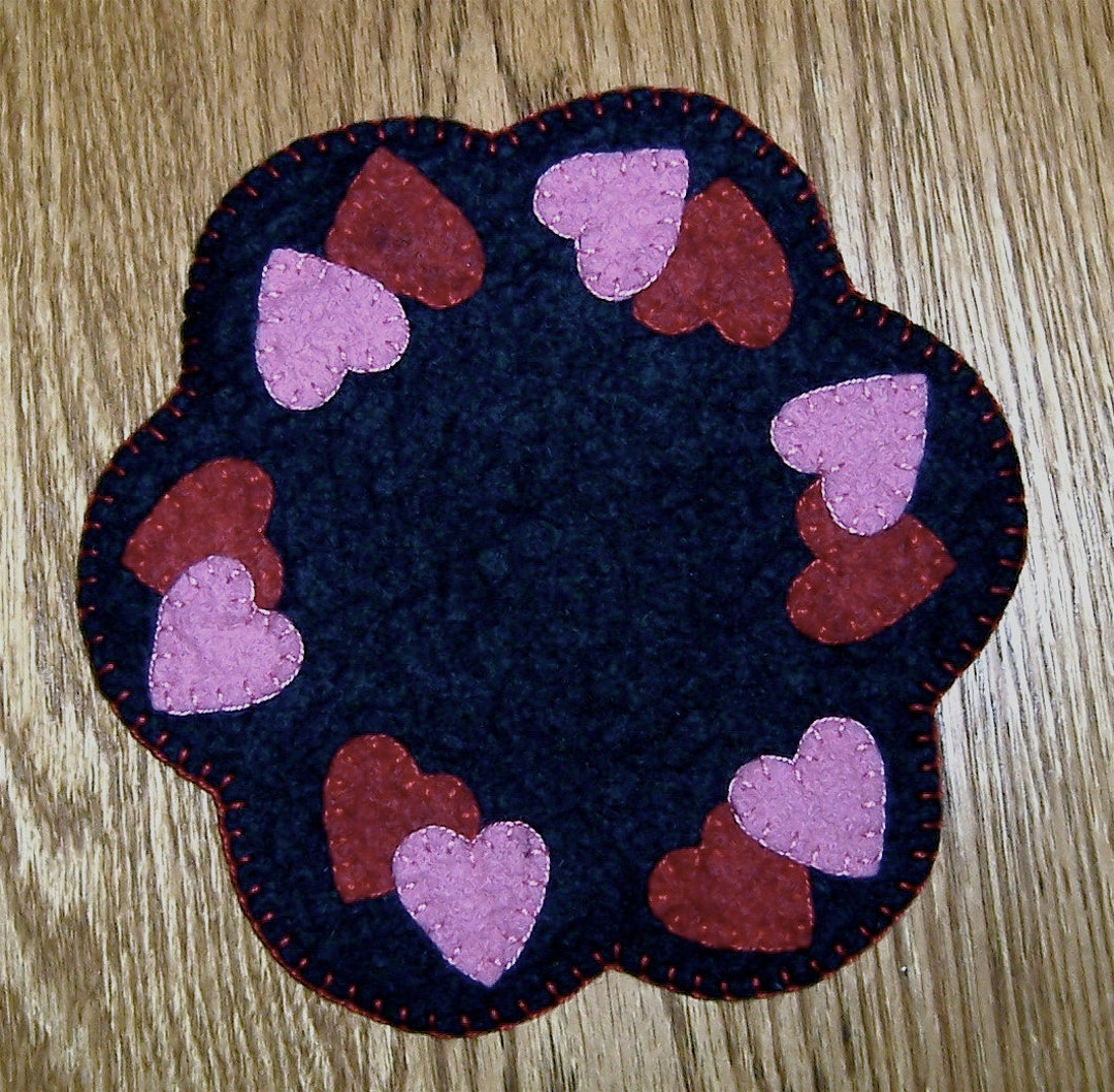 Mini Hearts Candle Mat Pattern - Etsy