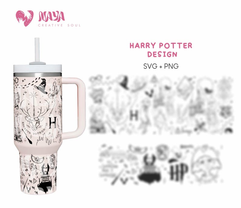 Harry Potter • Full-wrap Digital Design for Laser Engraving on 40oz ...