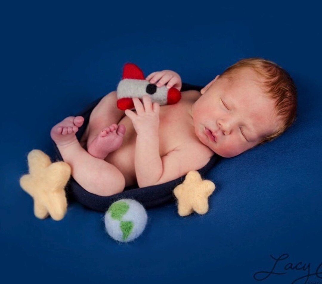 Felted Props and Baby Toys Space Set - Etsy